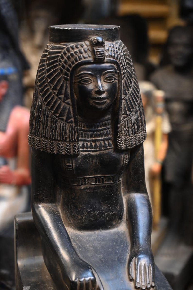 Seated Statue of Isis, the Goddess of Music, Love, Protection, and Rare ...