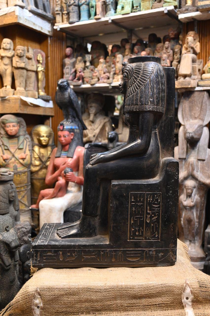 Seated Statue of Isis, the Goddess of Music, Love, Protection, and Rare ...