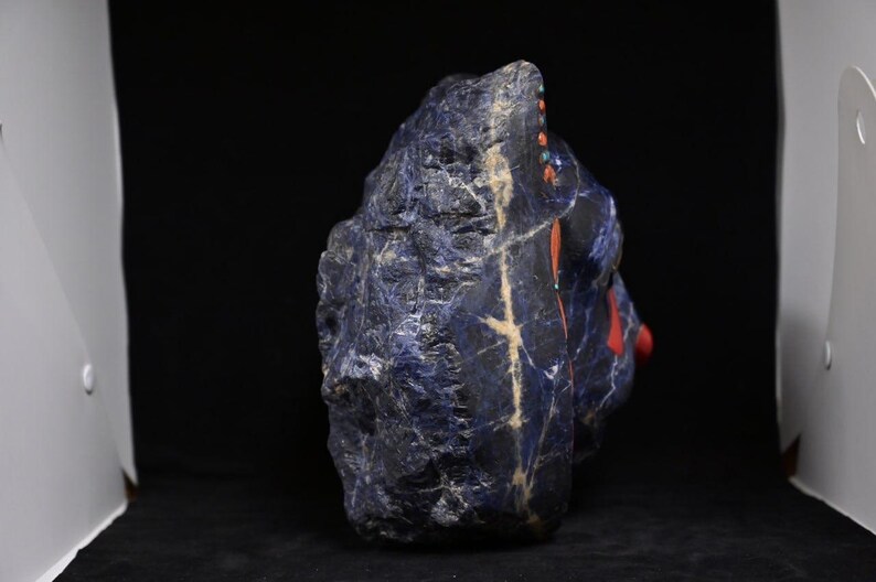 Hand Carved Sodalite Sekhmet Statue, Egyptian Goddess Sculpture, 25 Cm ...