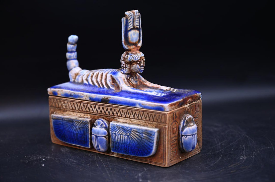 Egyptian Sphinx Jewelry Box: Ancient Artifact Replica, Stone Decor - Etsy