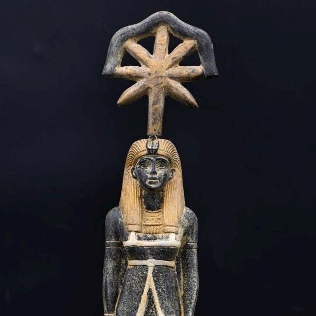 Vintage Egyptian Goddess Seshat Stone Statue Ancient Egyptian Goddess ...