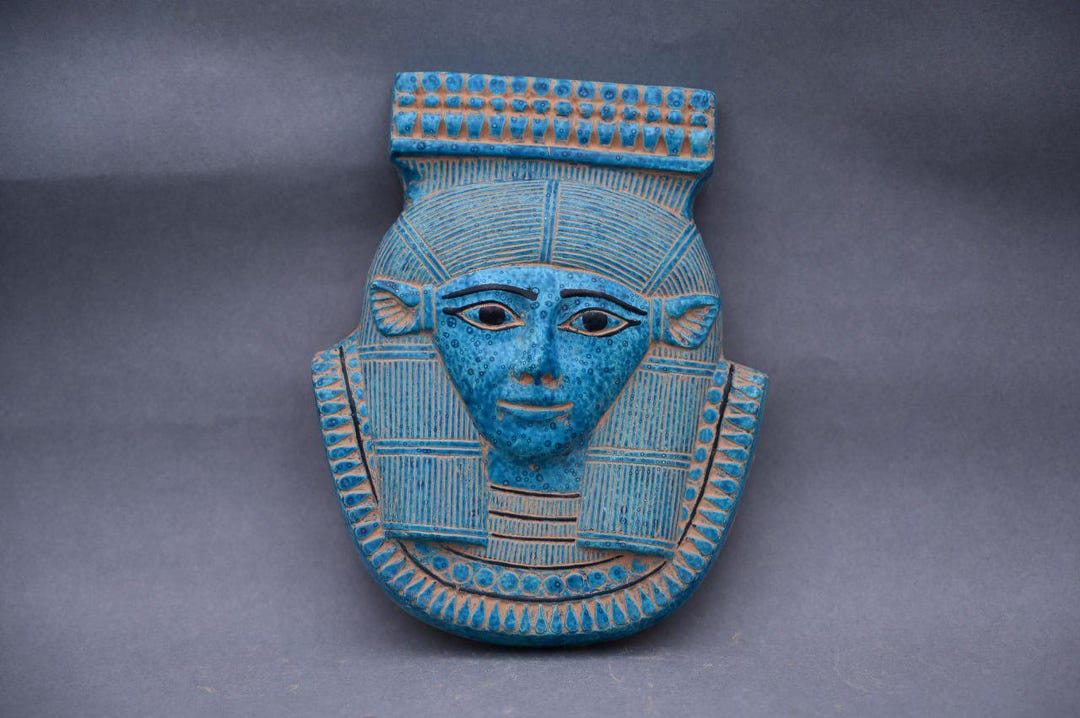 Rare Hathor Egyptian Mask Egyptian Antiquities Statue Ancient Pharaonic ...