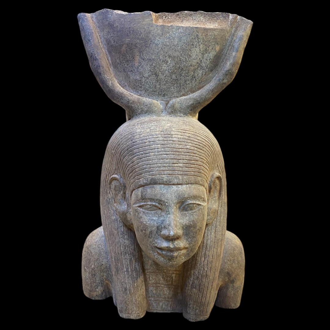 Hand-carved Statue: Hathor, Egyptian Goddess of Protection - Etsy