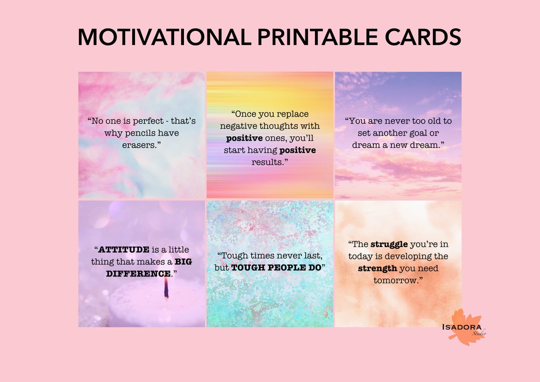 Tarjetas motivacionales imprimibles - Etsy España
