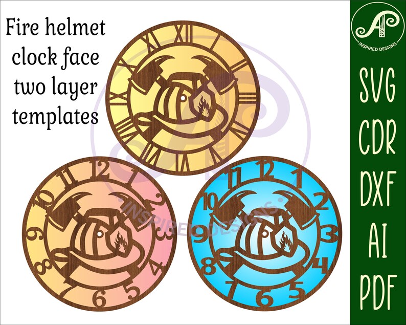 Fire Helmet Wall Clock Laser Cut Files SVG (digital Download ...