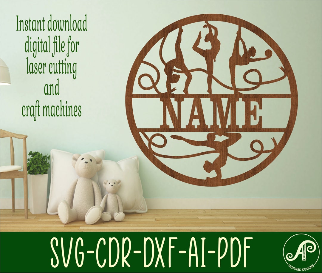 Gymnastics Name Sign SVG Sports Themed Door or Wall Hanger - Etsy