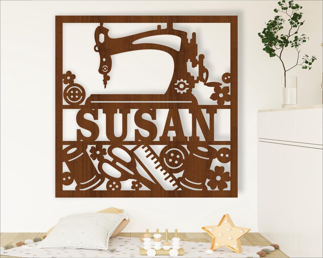 Sewing Room Square Name Sign, SVG, Sower Themed Door or Wall Hanger ...