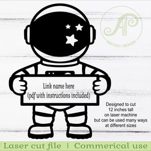Astronaut Name Sign SVG - Laser Cut Space Theme Personalized Decor ...