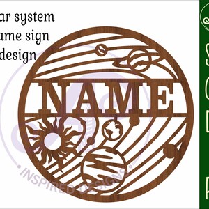 Solar System Name Sign, SVG, Space Themed Door or Wall Hanger, Laser ...