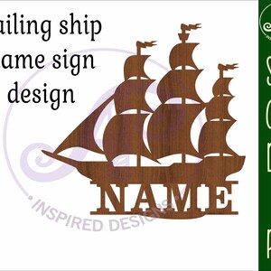 Sailing Ship Name Sign SVG Laser Cut Template, Door or Wall Hanger ...