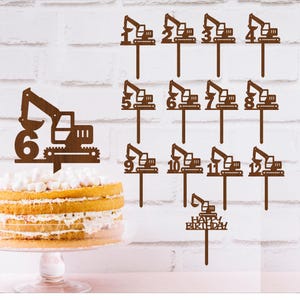 Digger Number Cake Topper Bundle, SVG Laser Cut, Instant Download Pdf ...