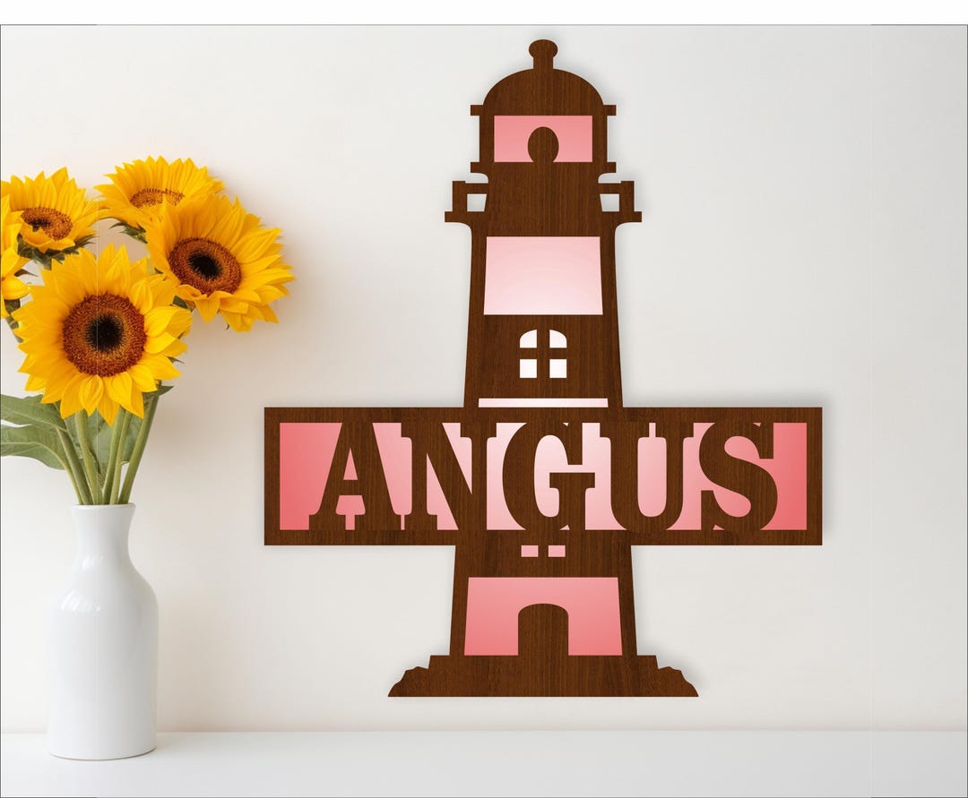 Lighthouse Name Sign SVG Laser Cut Template, Door or Wall Hanger ...