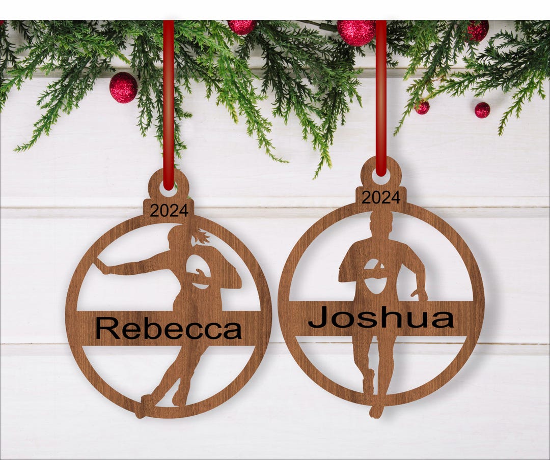 Rugby Player Christmas Ornaments SVG Laser Cut, Instant Download Pdf ...