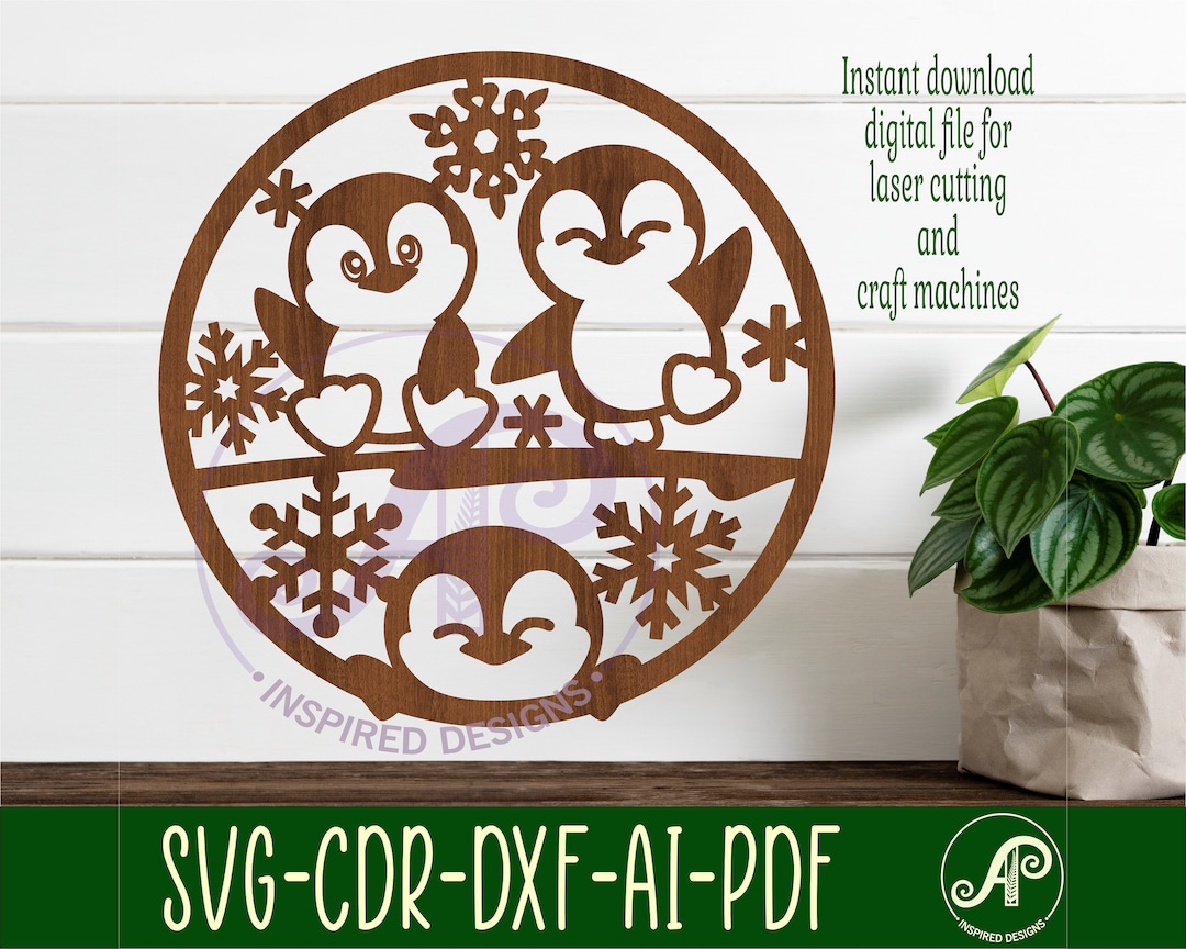 Penguins Wall Art, SVG File. Vector File Ai, Cdr, Dxf Instant Download ...