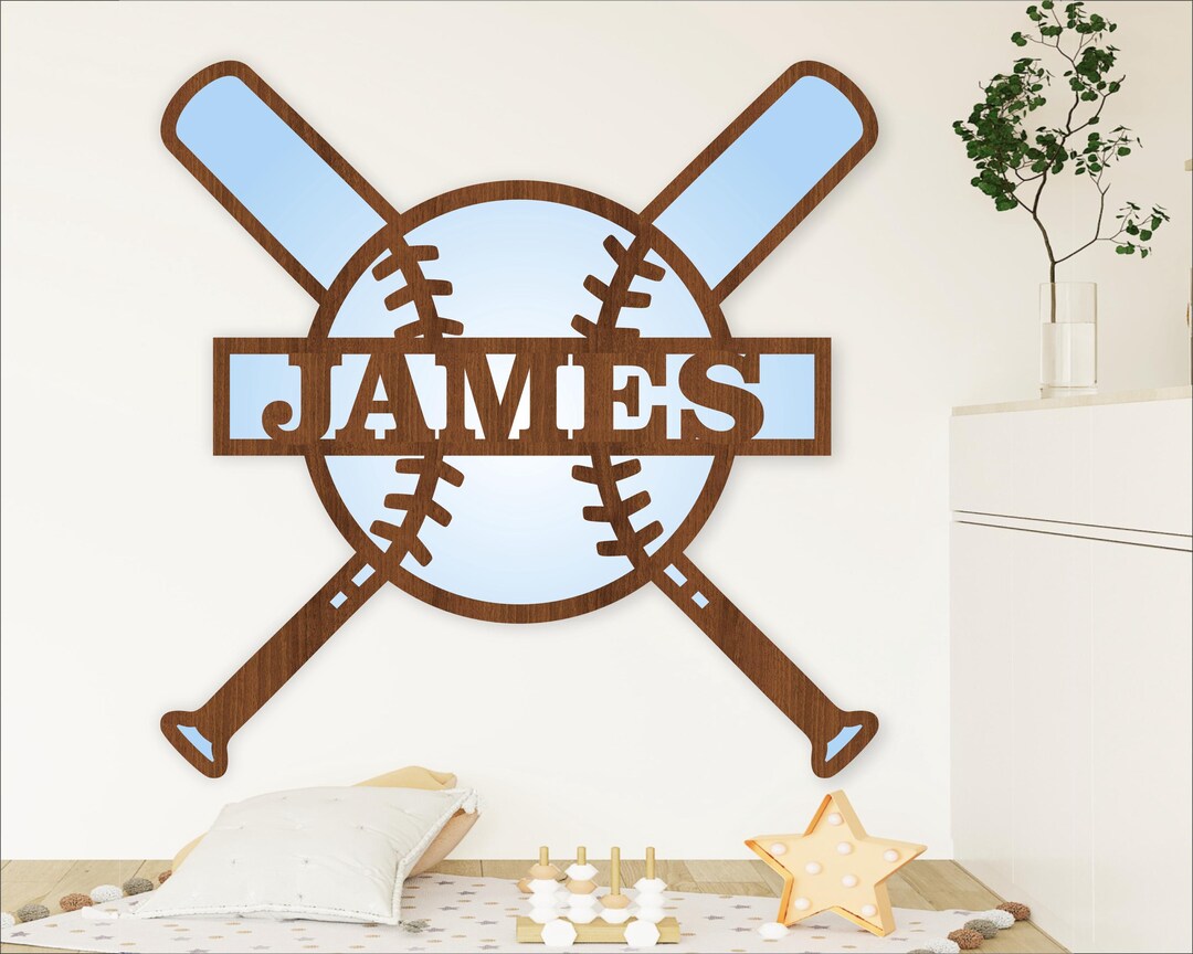 Baseball Name Sign SVG Laser Cut Template (digital Download) - Etsy