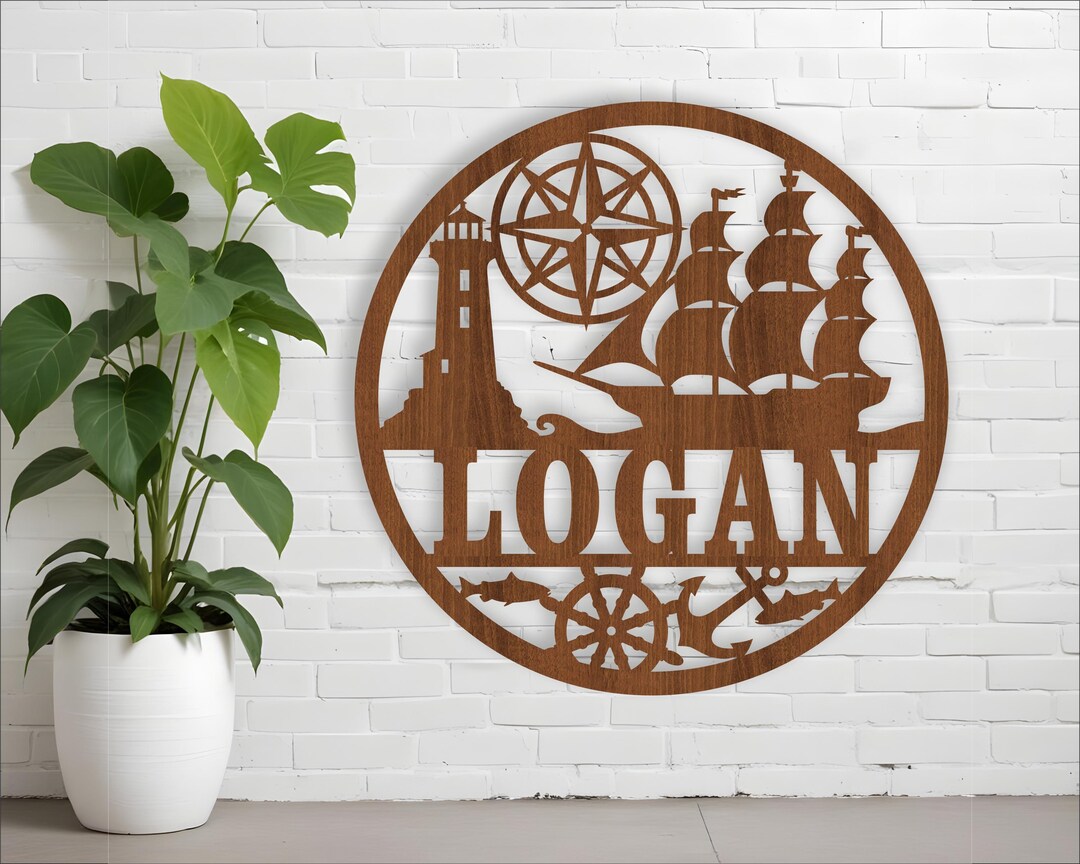 Nautical Name Sign: Ocean Theme Laser Cut File (digital Download) - Etsy