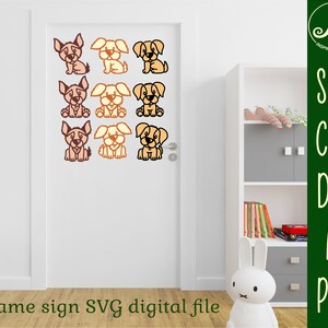Cute Dog Laser Cut File Shapes. 3 Dogs in 3 Positions, Two Layer Vector ...