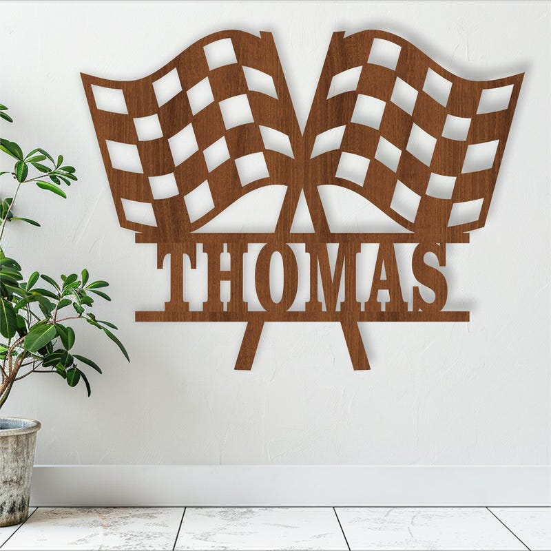 Racing Flag and Name - Etsy