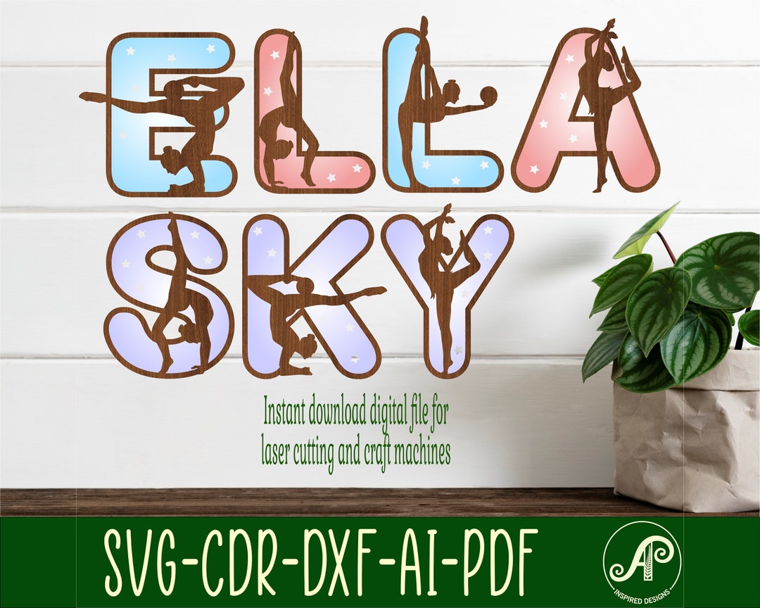 Gymnast Alphabet Set. 2 Layer Letters. 49 Letter Options SVG Vector ...