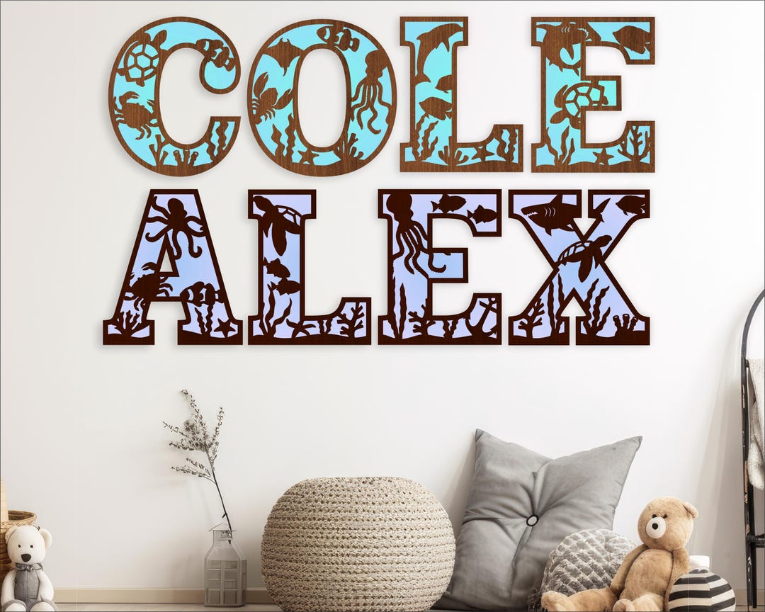 Sealife Ocean Alphabet Letter Set. 2 Layer Letters 51 Letters SVG File ...