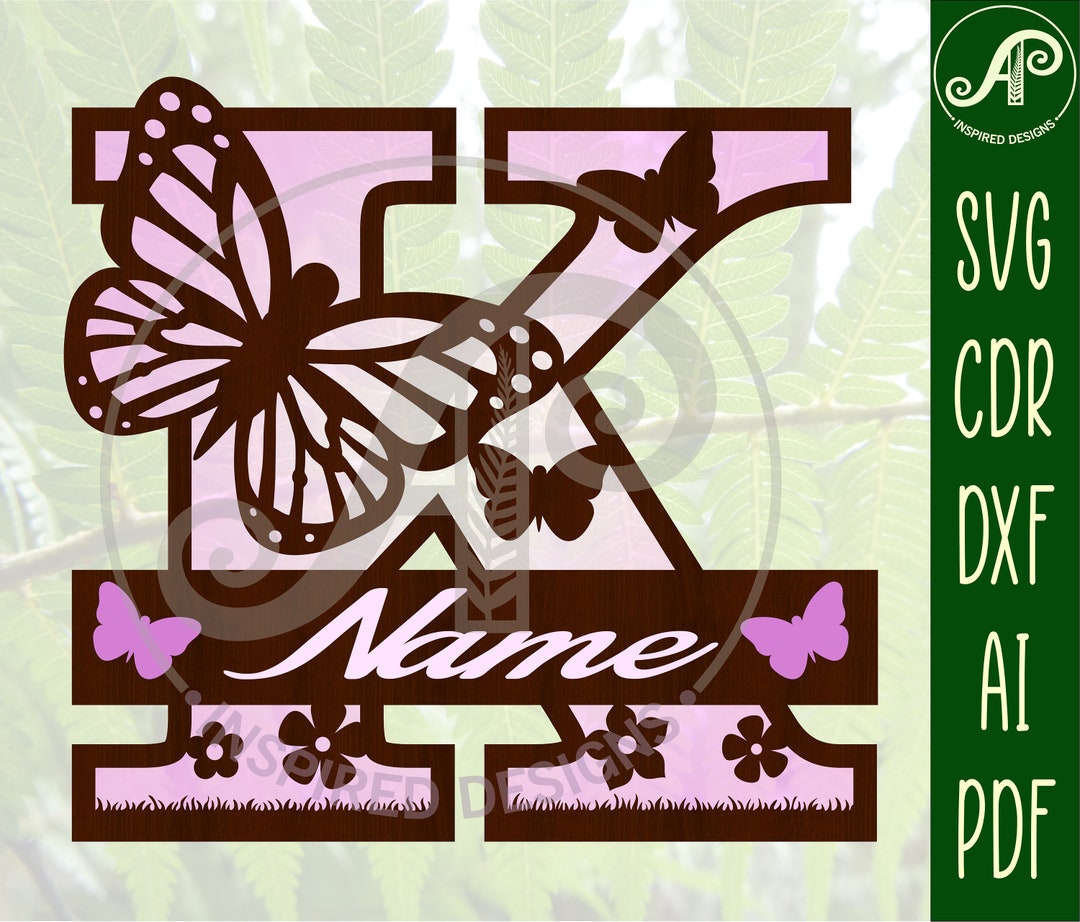 Monarch Butterfly Monogram Letter Name Signs. 3 Layers SVG - Etsy