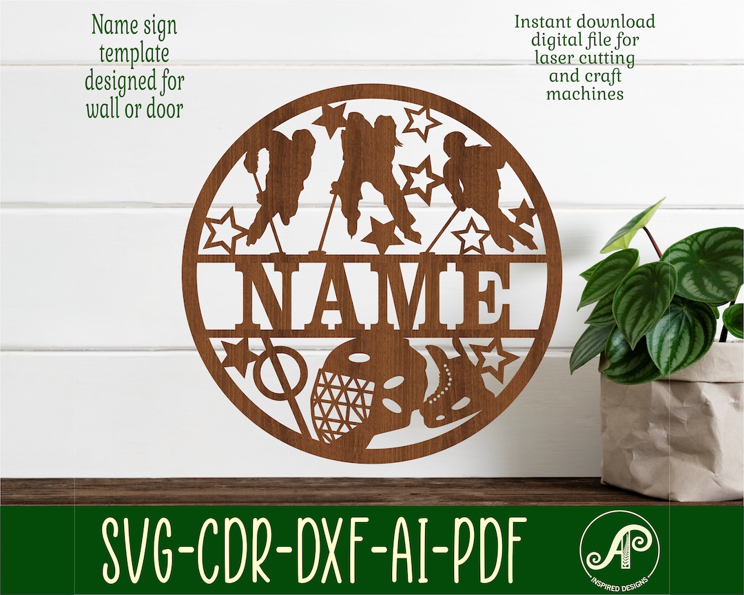 Ringette Name Sign, SVG, Sports Themed Door or Wall Hanger, Laser Cut ...