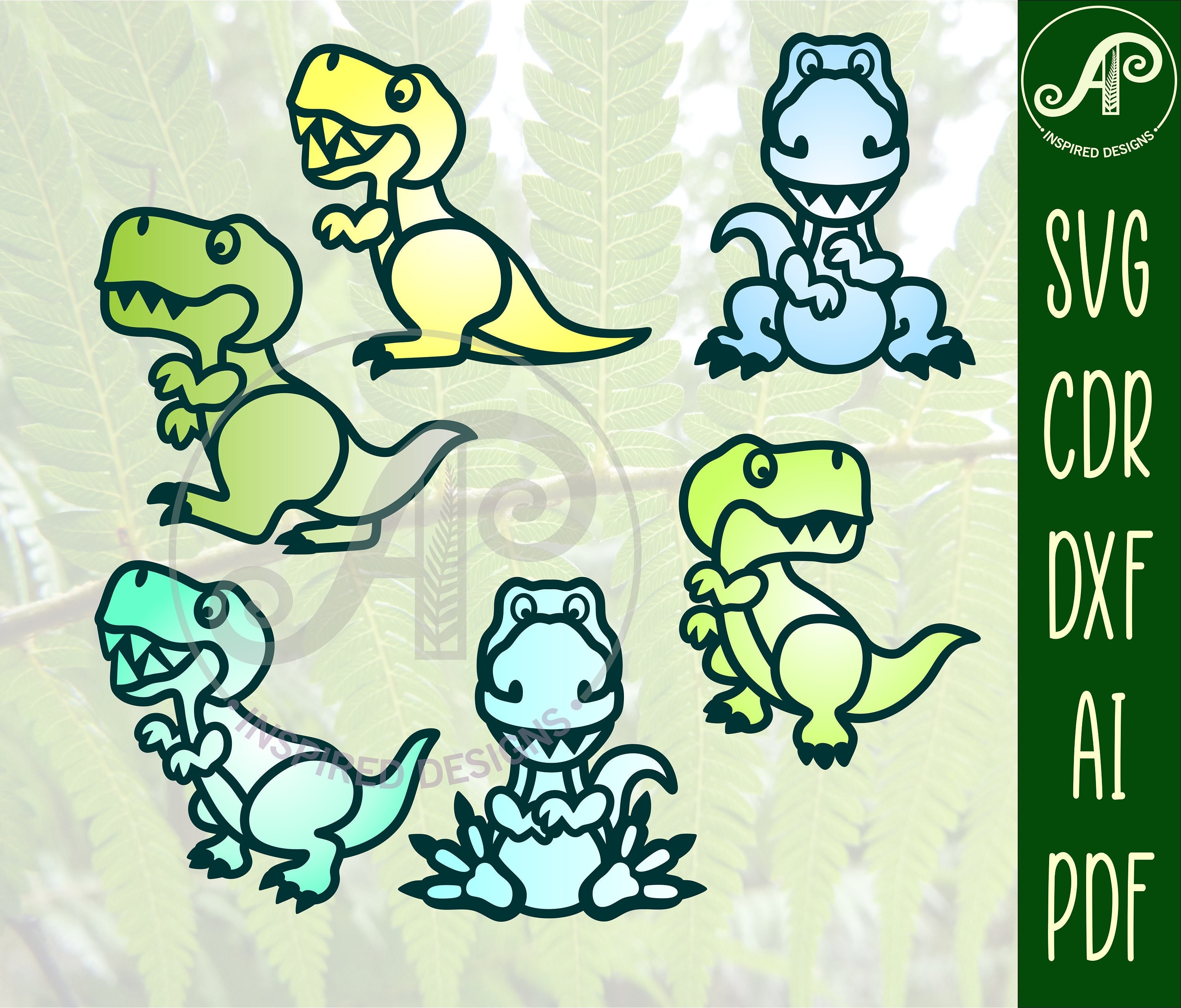 T-rex Designs 6 Two Layer Laser Cut File Shapes. Vector File - Etsy Canada