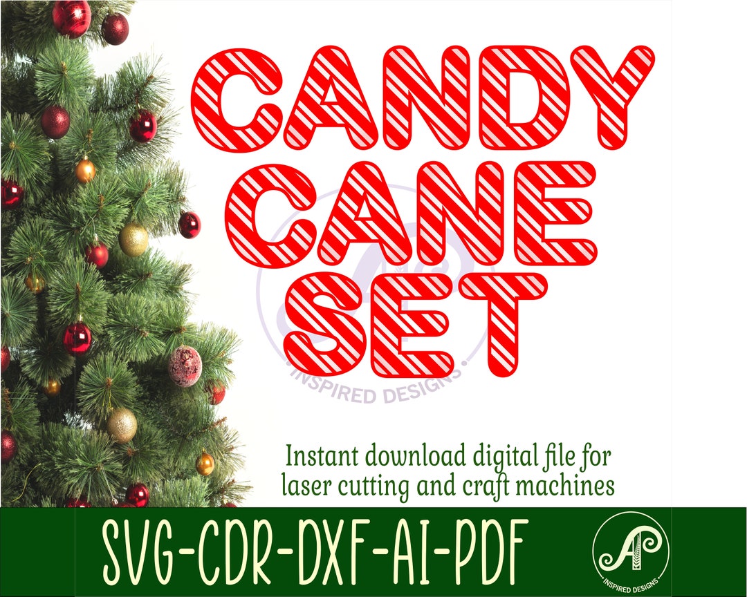 Candy Cane Alphabet Set. 2 Layer Letters 26 Letters SVG Cut - Etsy