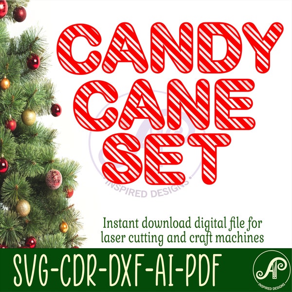 Candy Cane Letters - Etsy