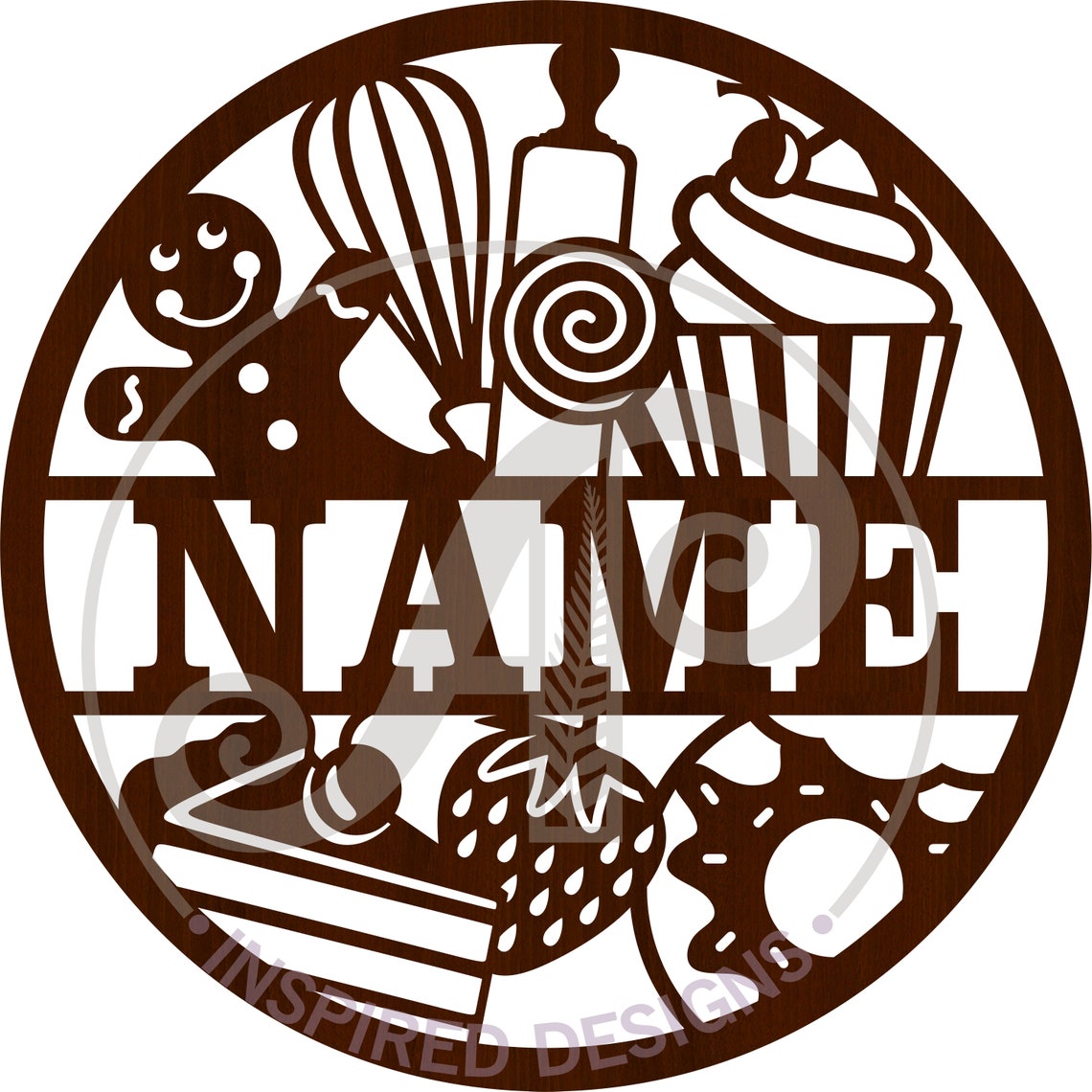 Baking Name Sign SVG Food Themed Door or Wall Hanger Laser - Etsy