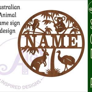 Australian Animals Name Sign: Laser Cut Template (digital Download) - Etsy
