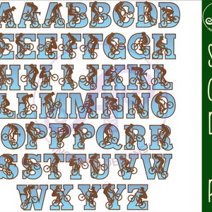 BMX Silhouette Alphabet Letter Set. 2 Layer Letters. 50 Letter Options ...