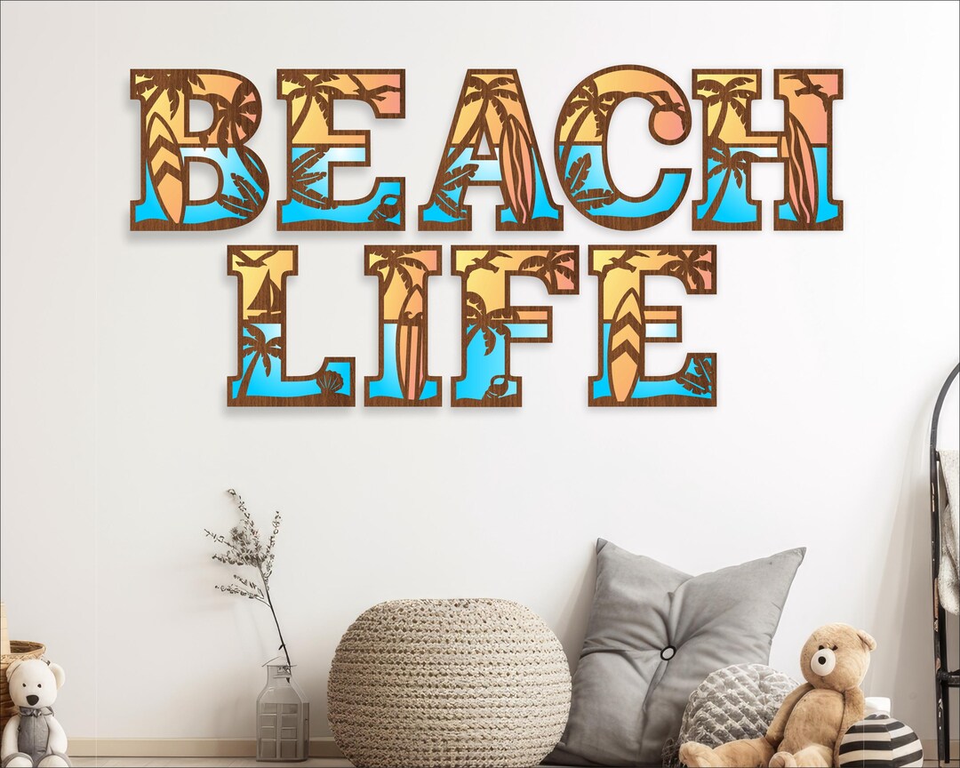 Beach Alphabet Letters Set. 3 Layer Letters. 58 Letter Options SVG ...