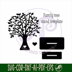 Family Tree Stand SVG: Laser Cut Name Tree Design (digital Download) - Etsy