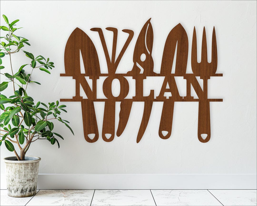 Garden Tools Sign SVG Outdoor Theme Laser Cut Template, Door or Wall ...
