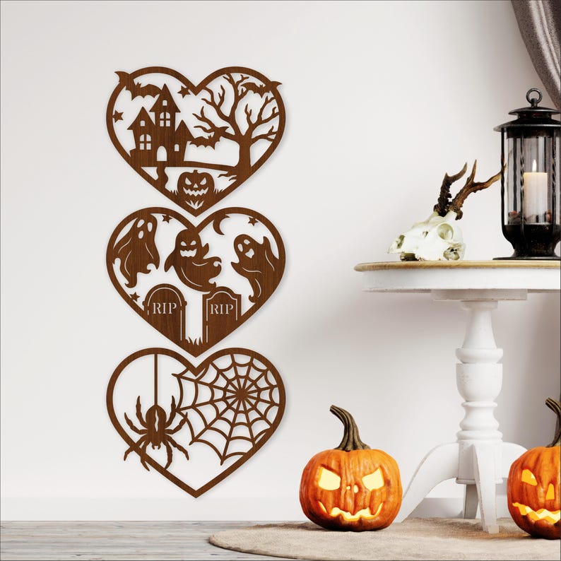 Halloween Heart Wall Sign SVG: Laser Cut Home Decor (digital Download ...