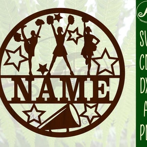 Cheerleading Name Sign: Laser Cut SVG Template (digital Download) - Etsy