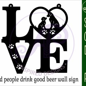 Love With Dogs Wall Sign, SVG File. Vector File Ai, Cdr, Dxf Instant ...