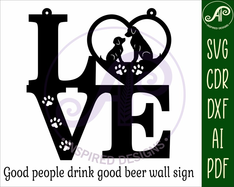 Dog Love Wall Art SVG: Laser Cut Pet Sign (digital Download) - Etsy