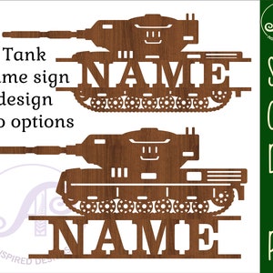 Army Tank Name Sign SVG Laser Cut Template (digital Download) - Etsy