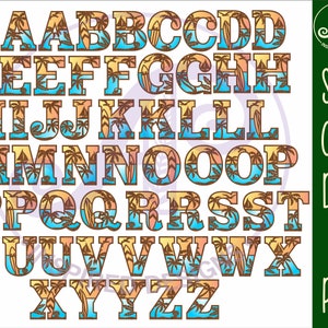 Beach Alphabet Letters Set. 3 Layer Letters. 58 Letter Options SVG ...