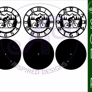 Cyclist Wall Clock Laser Cut Files, SVG File. Vector File Ai, Cdr, Dxf ...