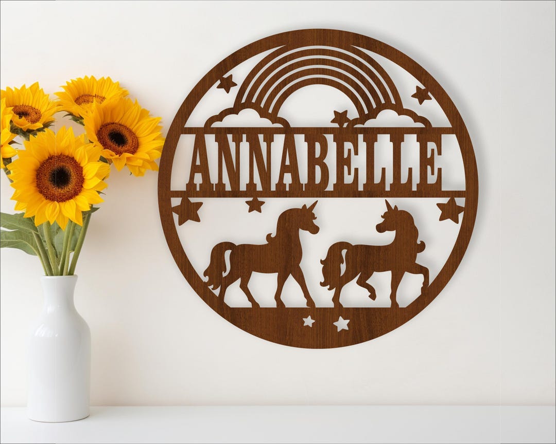 Unicorns Name Sign, SVG - Unicorn Laser Cut Name Sign Instant Download ...