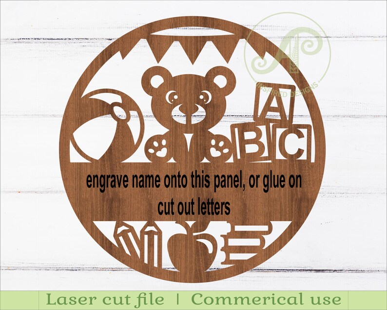 Preschooler Personalized Sign: Laser Cut Name Template (digital ...