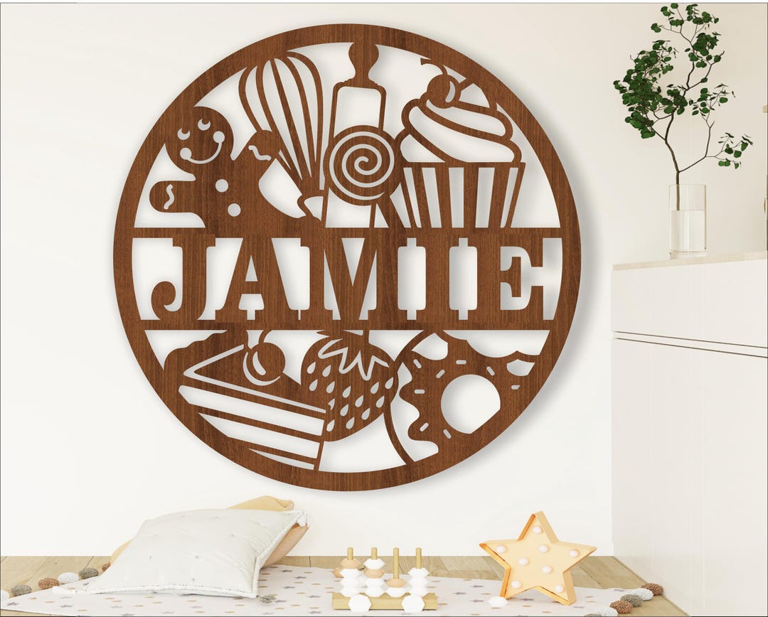 Baking Name Sign, SVG, Food Themed Door or Wall Hanger, Laser Cut ...
