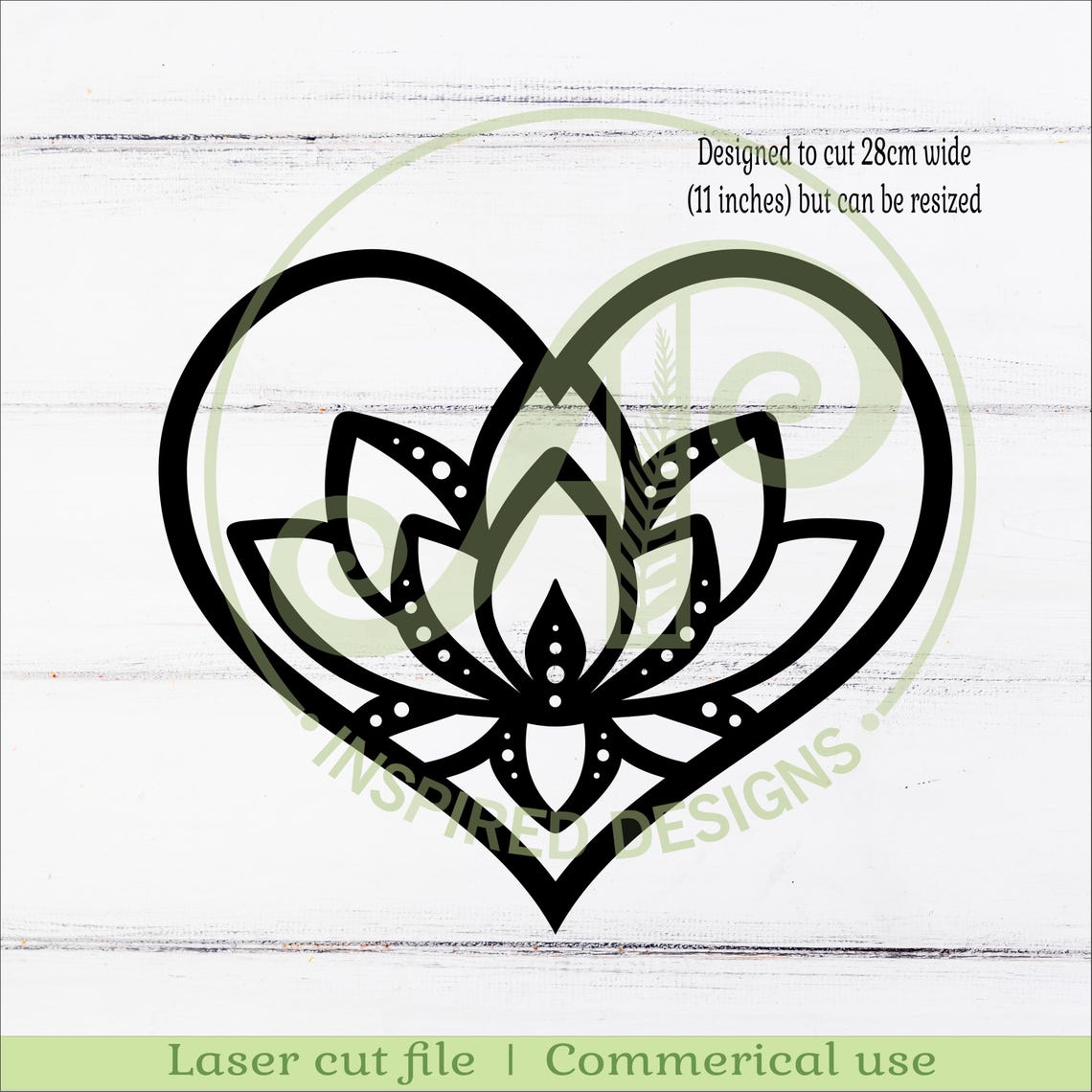 Lotus Flower Heart Wall Designs - Laser Cut Yoga, Namaste Signs ...