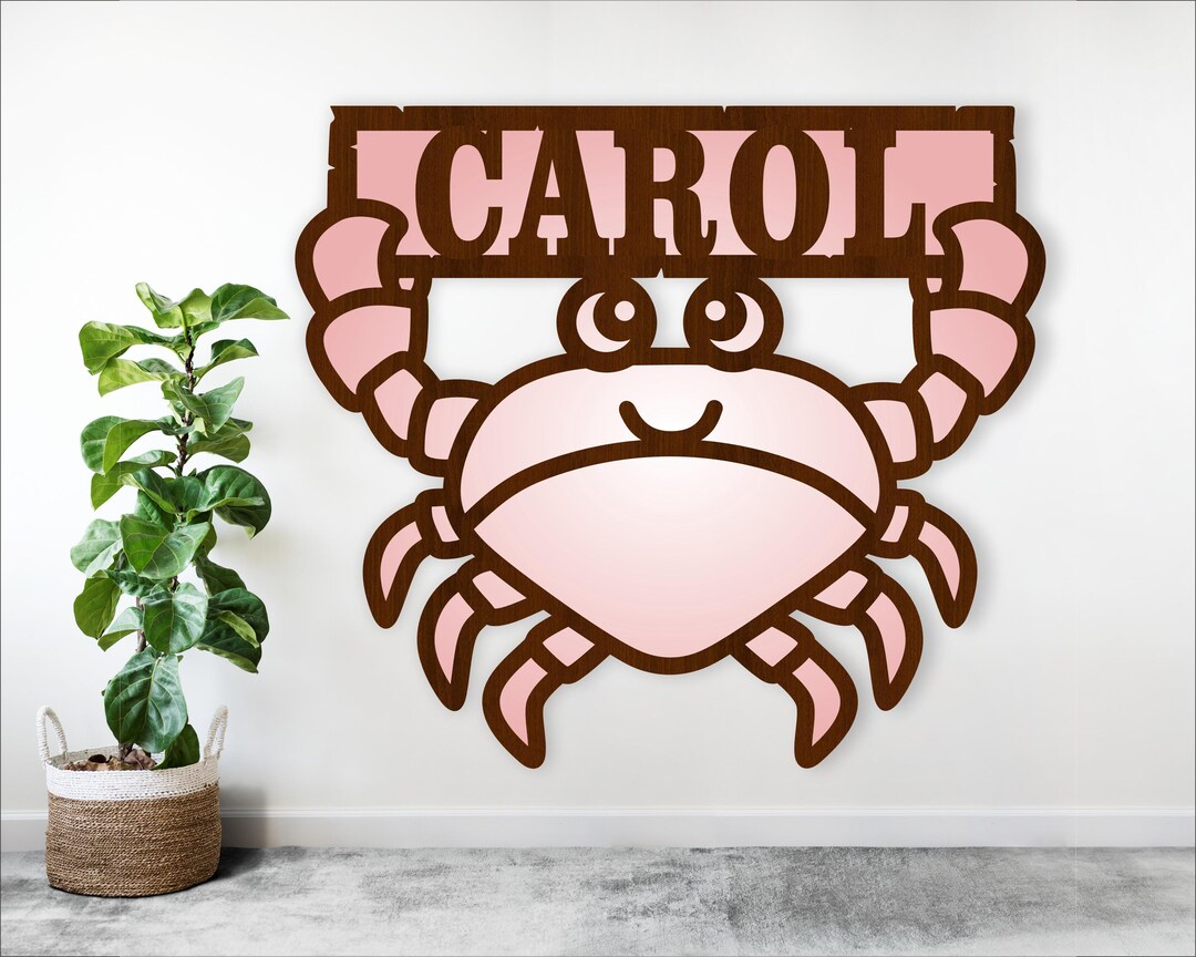 Crab Name Sign SVG: Ocean Theme Laser Cut File (digital Download ...