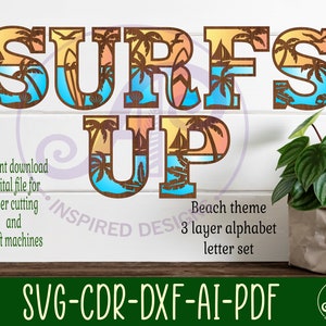 Beach Alphabet Letters Set. 3 Layer Letters. 58 Letter Options SVG ...