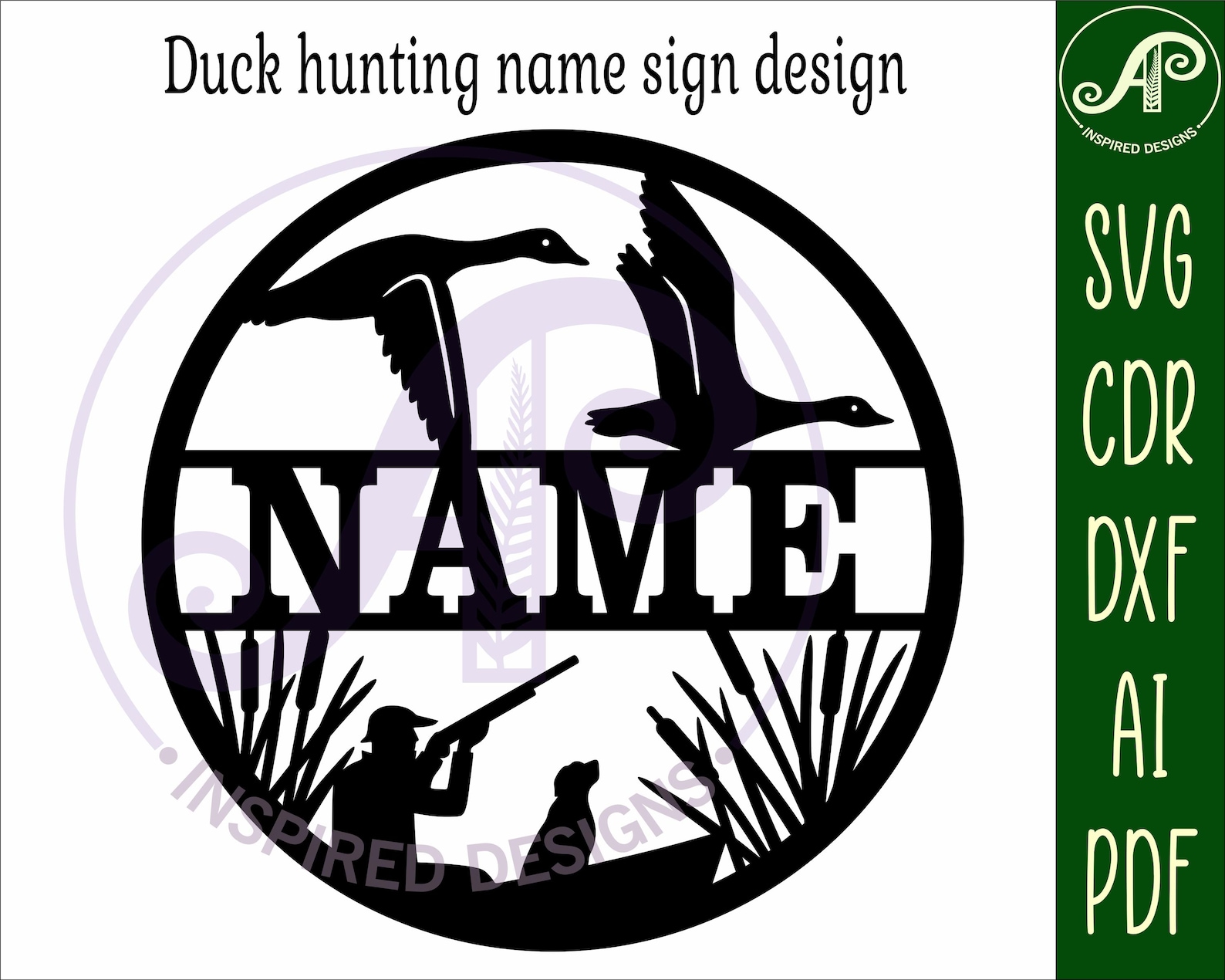 Duck Hunting Name Sign: Laser Cut Vector Template (digital Download) - Etsy