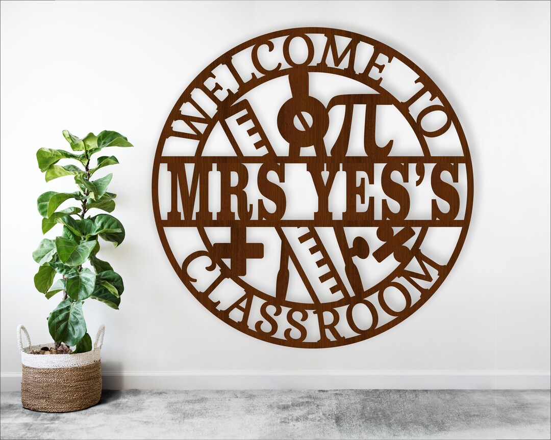 Math Welcome to Name Sign, SVG, Classroom Themed Door or Wall Hanger ...